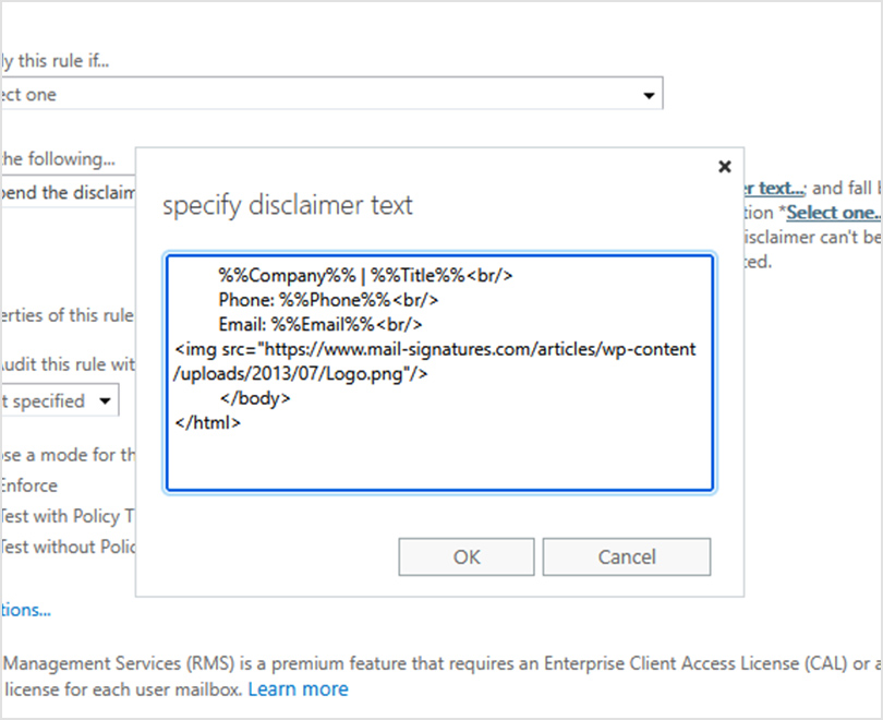Email signature management in Microsoft 365 & Office 365