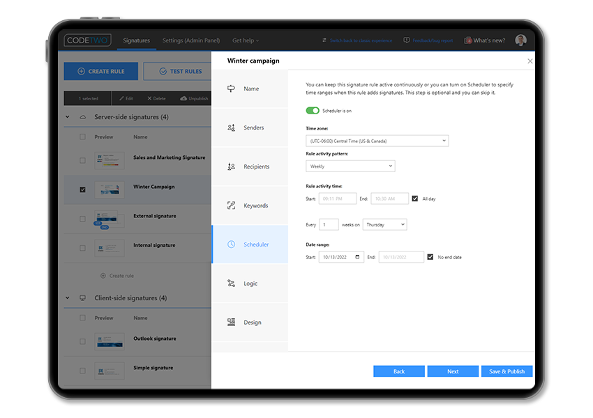 Schedule automatic email marketing campaigns