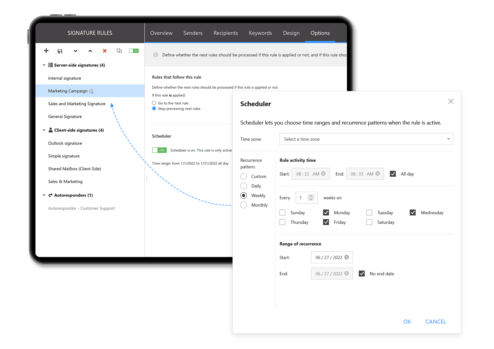 Schedule automatic email marketing campaigns