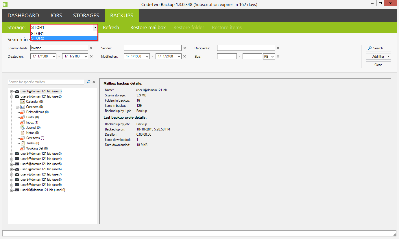 How to - Restore backups | CodeTwo Backup User's manual