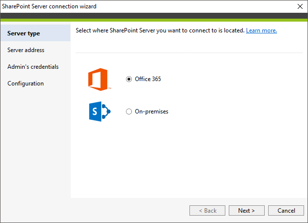 Creating Data Backup Server Connections Connecting To Sharepoint