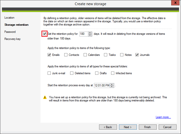 Creating Data Backup Storages Creating A New Storage Codetwo Backup Users Manual 3569