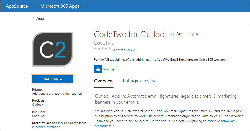 Get Started Deploy Codetwo Signatures Add In For Outlook Modern Web Add In Codetwo Email