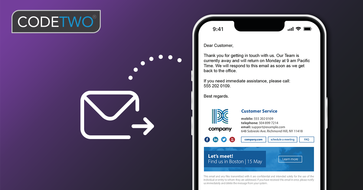 Centrally managed auto replies for Microsoft 365 | CodeTwo