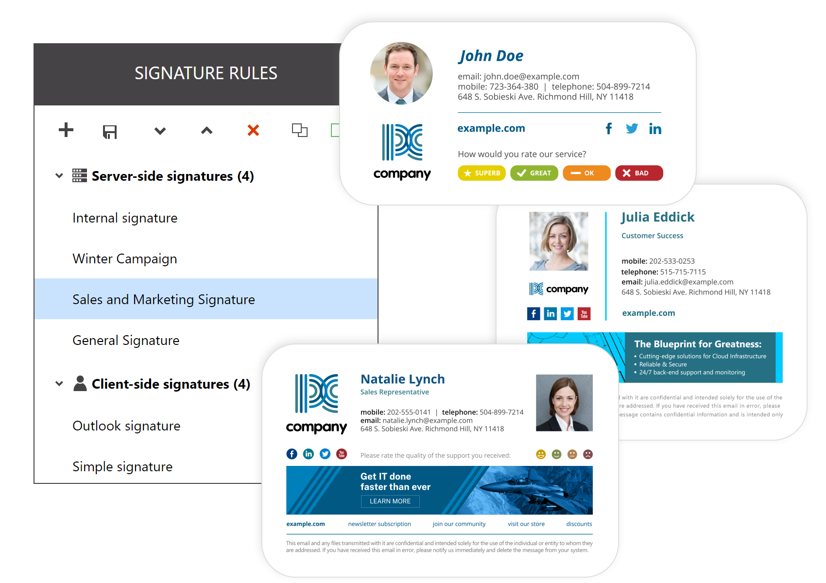 Complete control of Office 365 email signatures