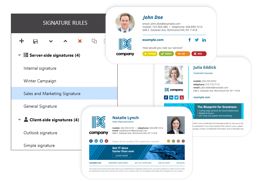 Complete control of Office 365 email signatures