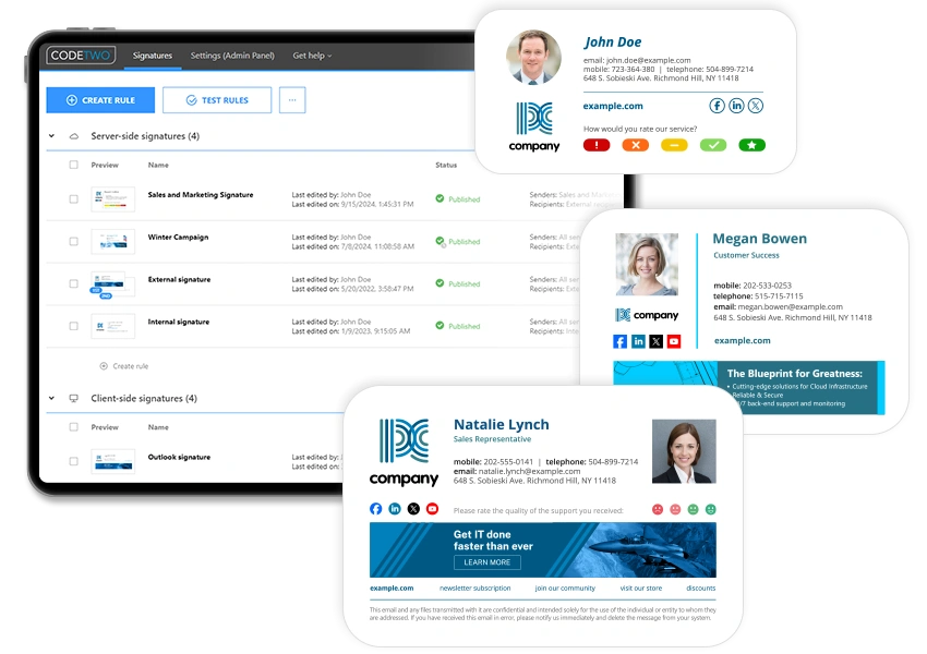 Complete control of Office 365 email signatures