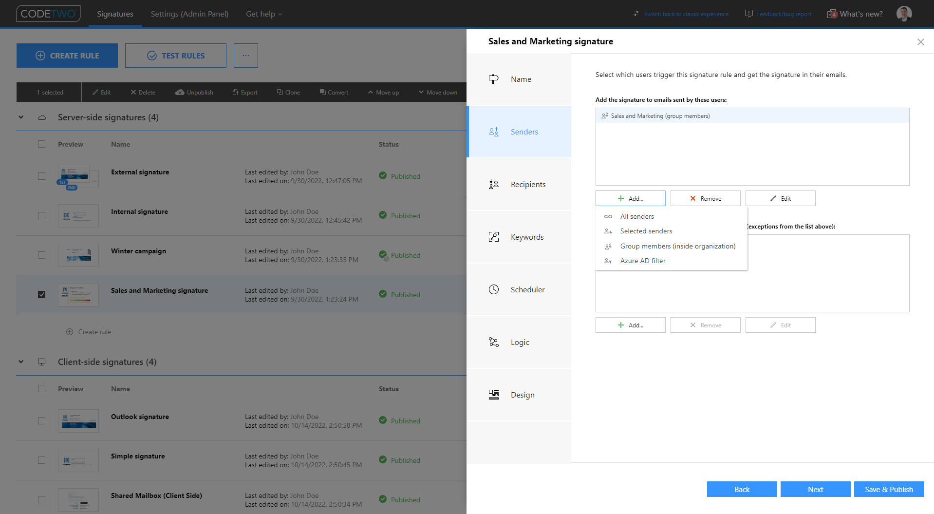Complete control of Office 365 email signatures