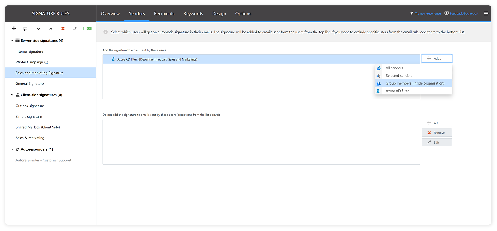 Complete control of Office 365 email signatures