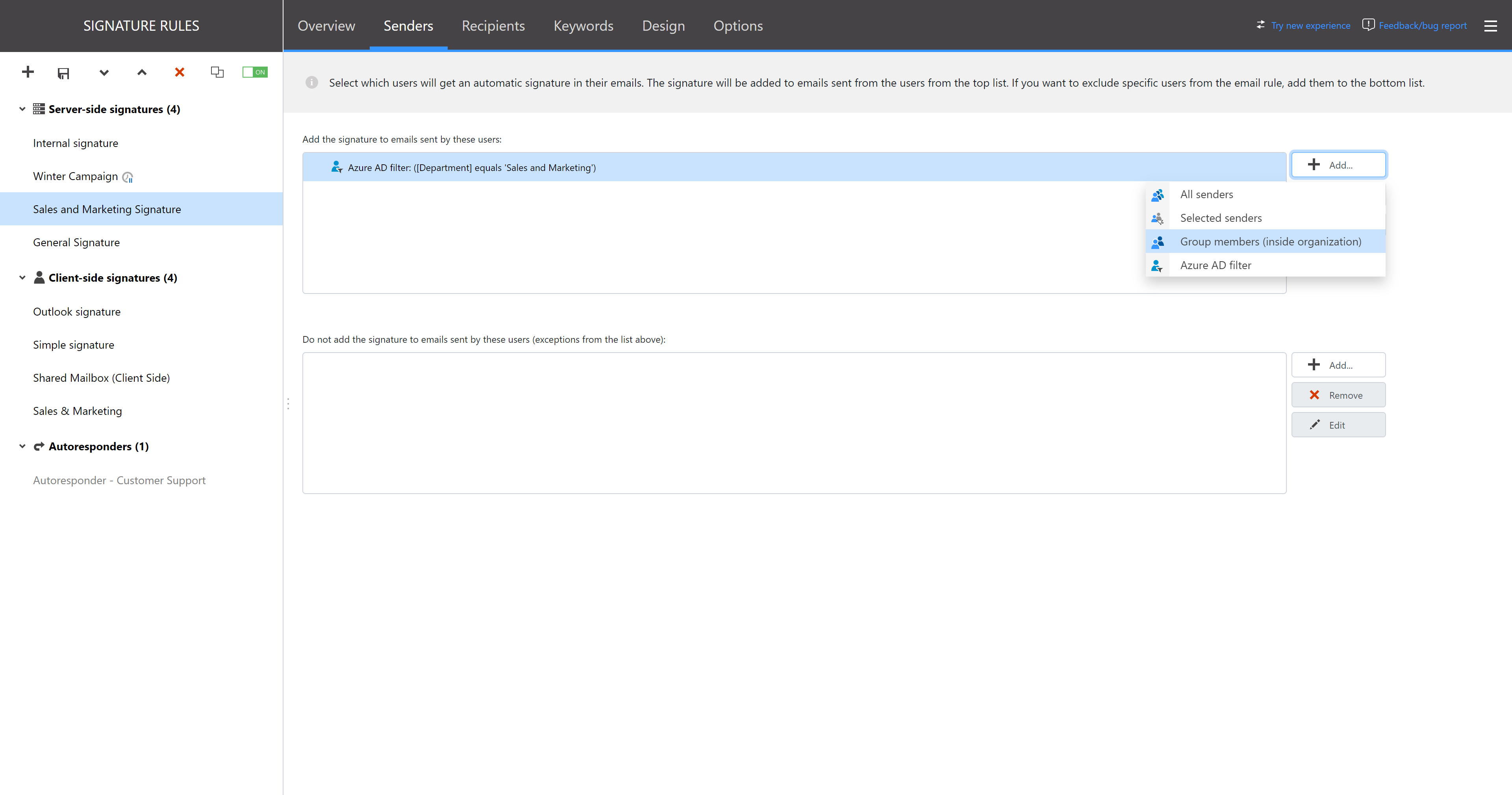Complete control of Office 365 email signatures