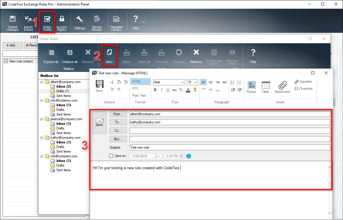Quick guide to creating rules | CodeTwo Exchange Rules Pro User's manual