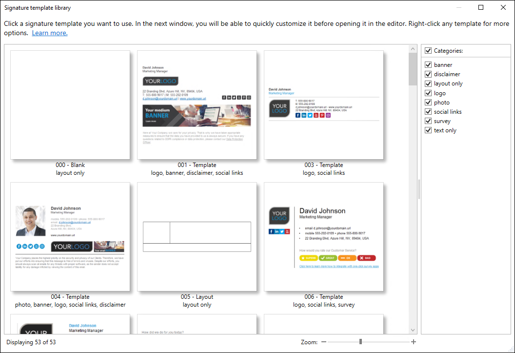 Configuration of rules - Signature template library | CodeTwo Exchange ...