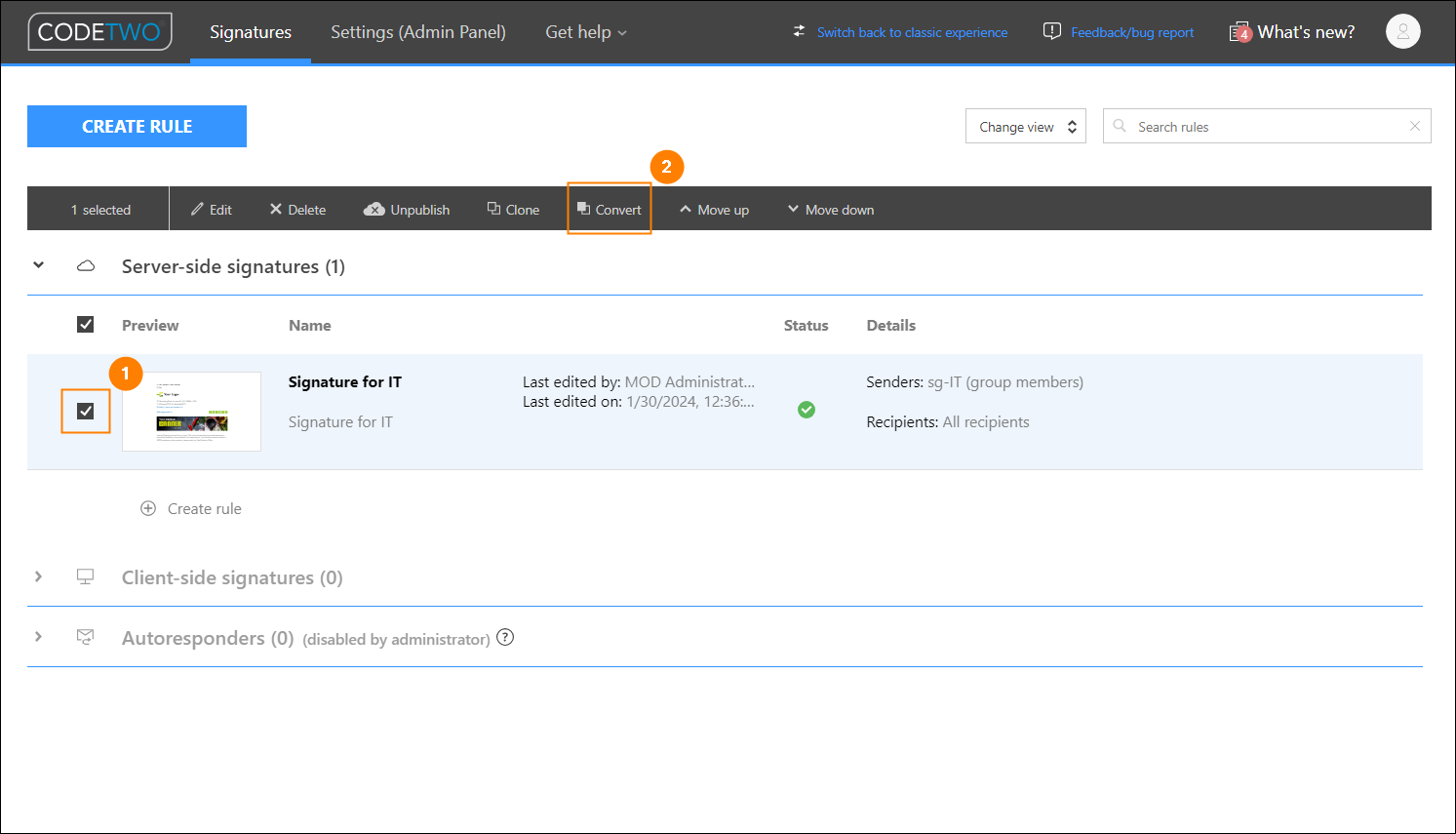 Email signatures - Convert between different signature rules | CodeTwo ...
