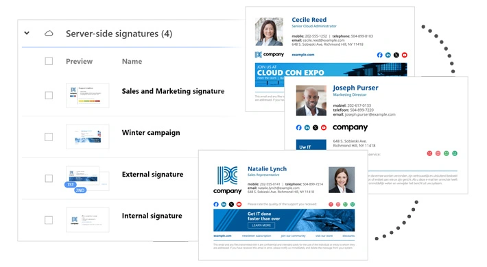 CodeTwo Email Signatures 365 – Examples of use