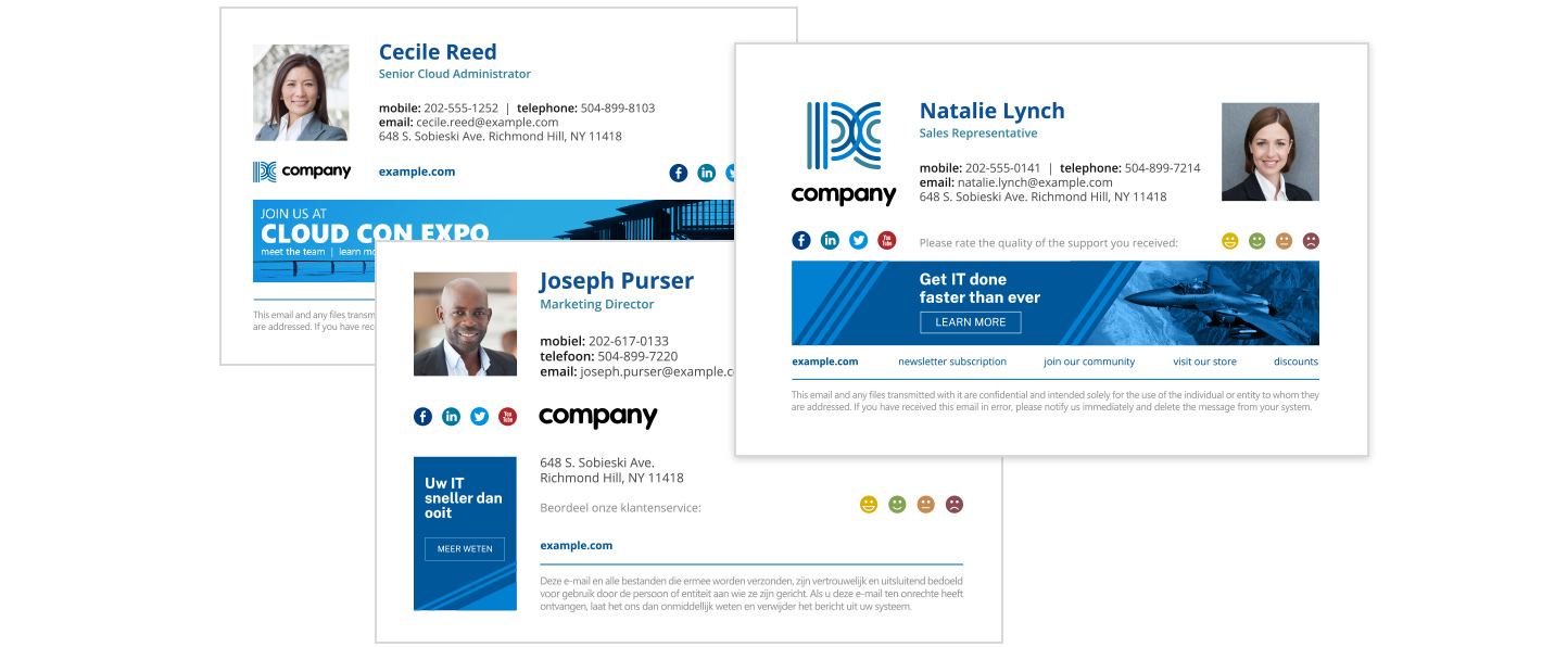 CodeTwo Email Signatures 365 – Examples of use
