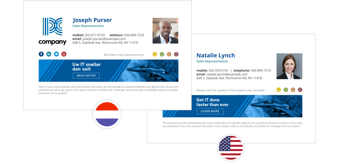 CodeTwo Email Signatures 365 – Examples of use