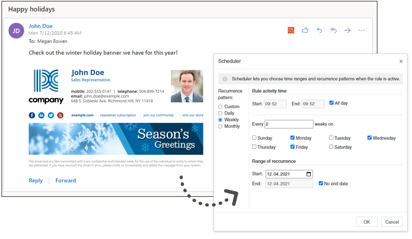 CodeTwo Email Signatures for Office 365 – Examples of use