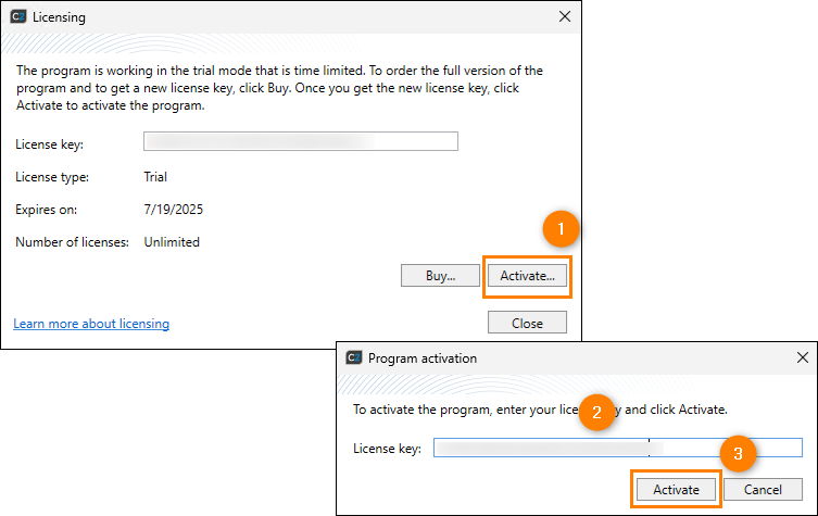 Licensing - Activation | CodeTwo Email Signatures On-prem User's manual