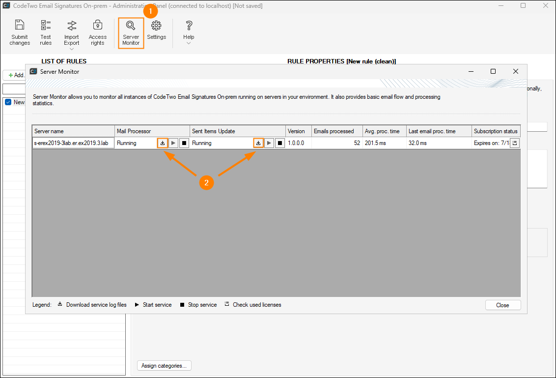 Settings and advanced features - Log files | CodeTwo Email Signatures On-prem User's manual