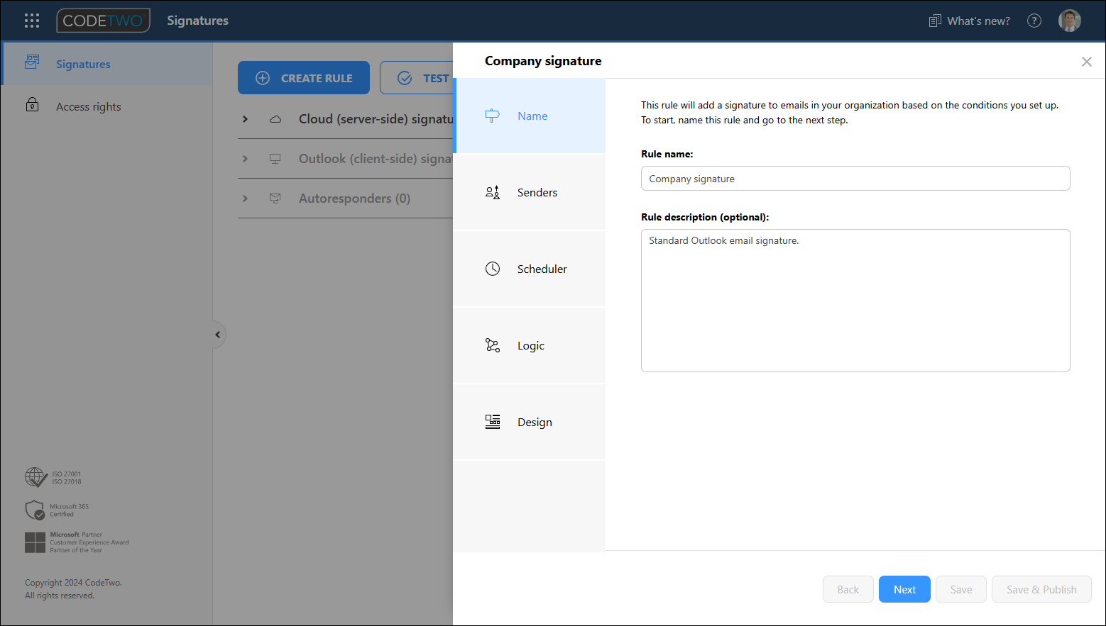 Email signatures - Create a signature rule | CodeTwo Email Signatures ...