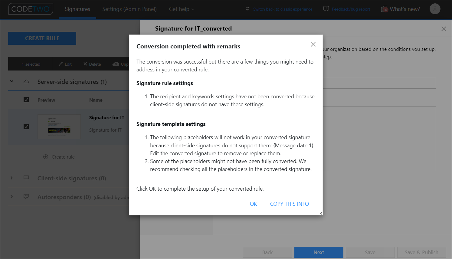 Email signatures - Convert between different signature rules | CodeTwo ...