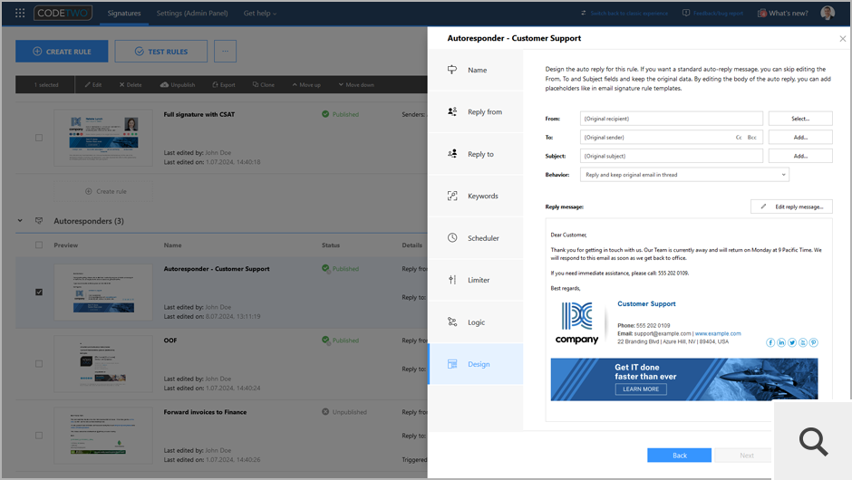 CodeTwo Email Signatures 365 - Screens & videos
