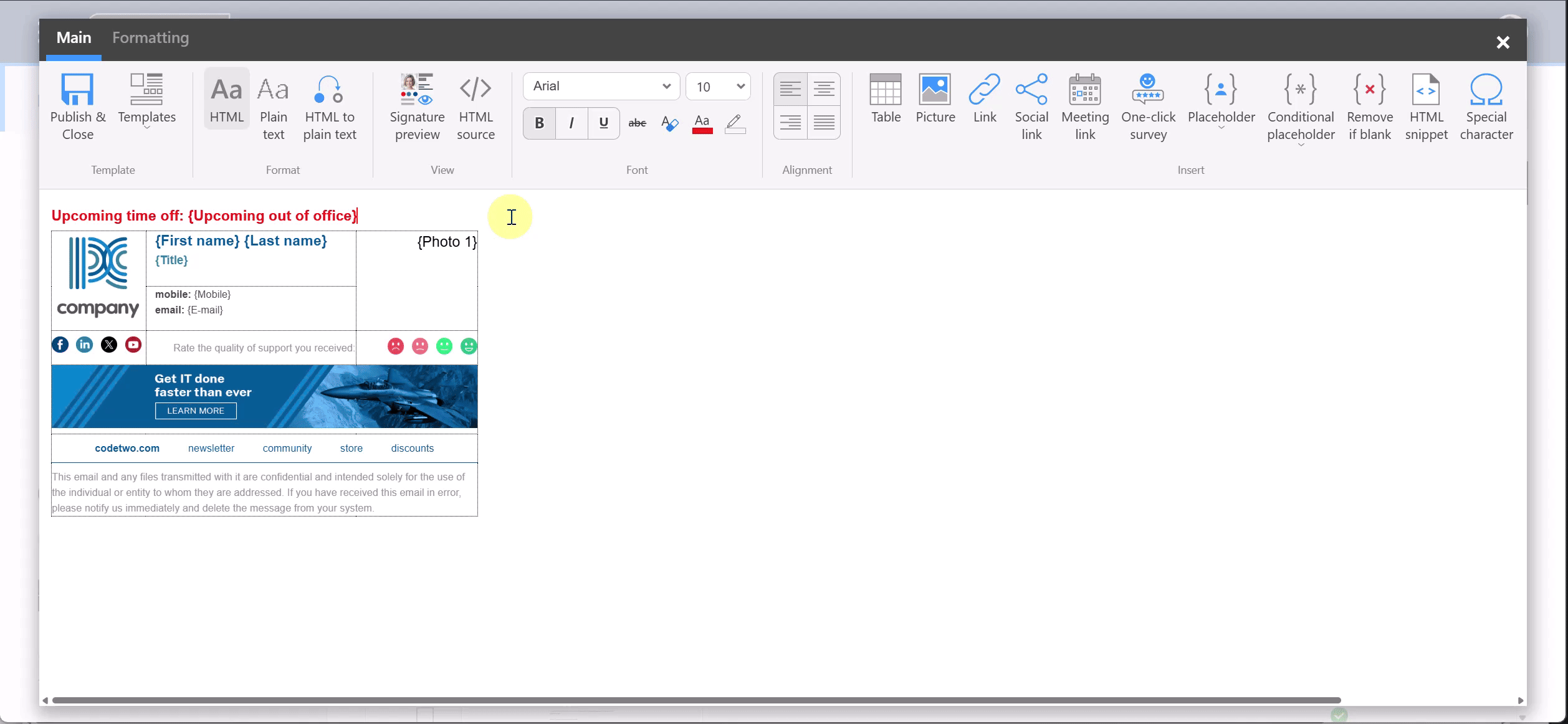 Examples Of Use Custom Attributes Add Upcoming Out Of Office Note Codetwo Email Signatures