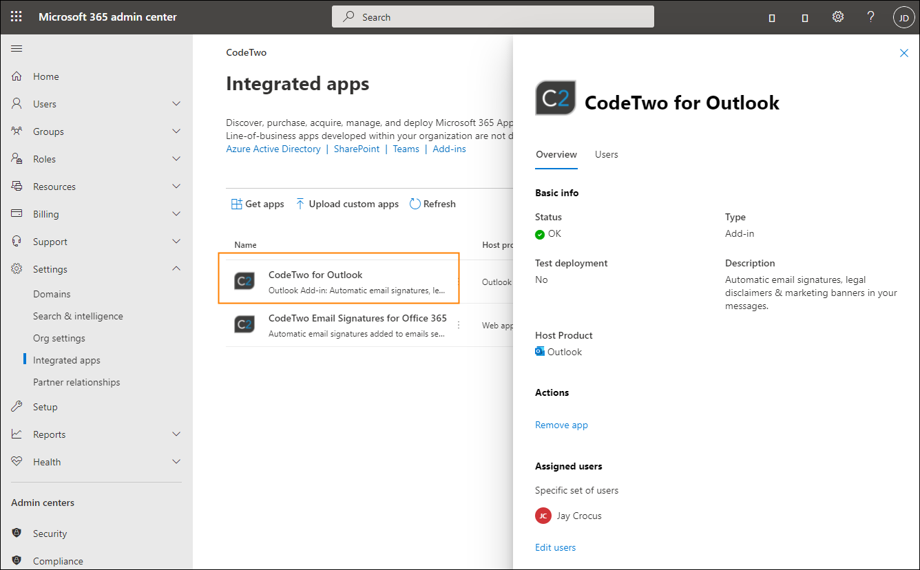 Get Started Deploy Codetwo Signatures Add In For Outlook Modern Web Add In Codetwo Email