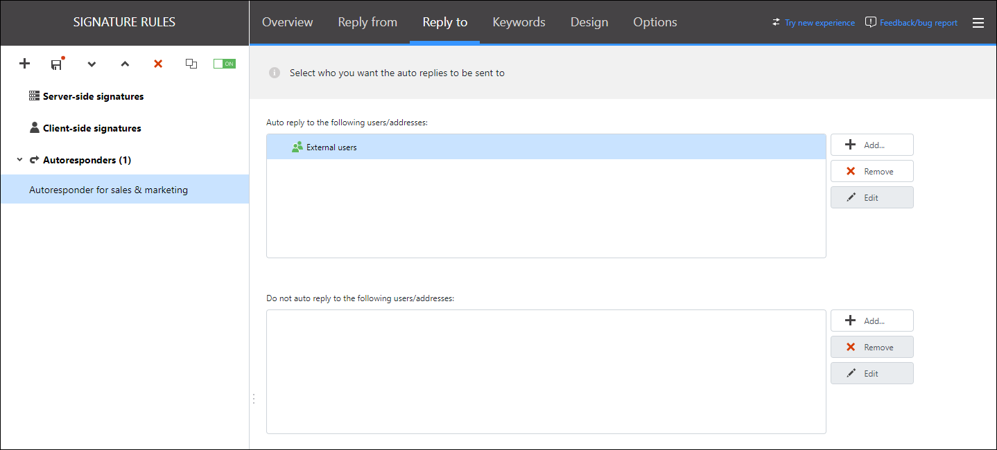 Manage automatic replies - Create an autoresponder rule | CodeTwo Email ...