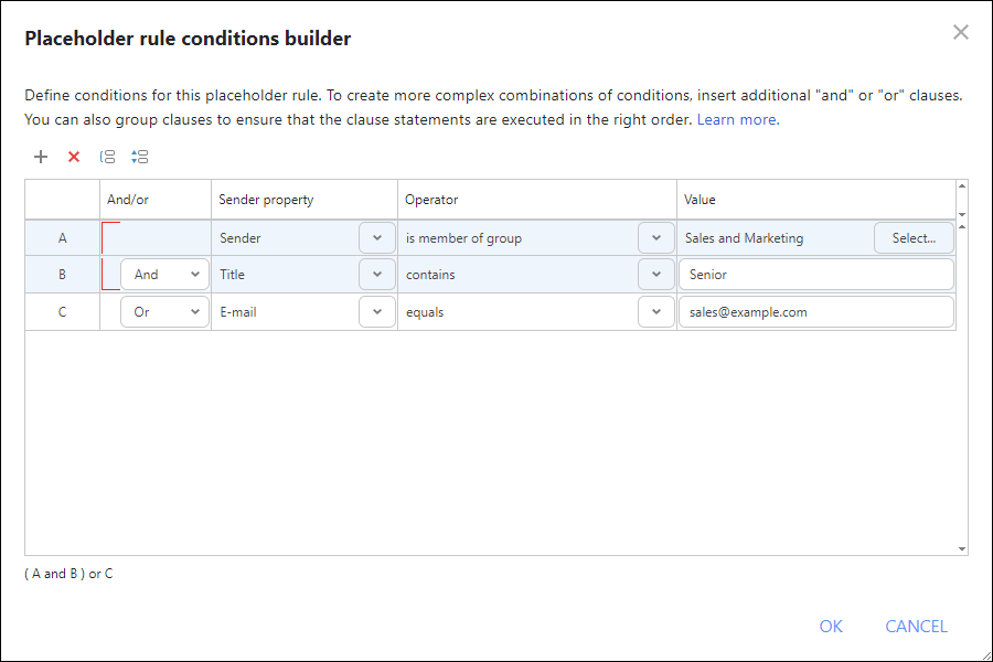 Email signatures - Design your signature - Conditional placeholders ...
