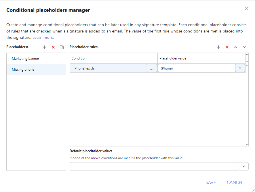 Email signatures - Design your signature - Conditional placeholders ...