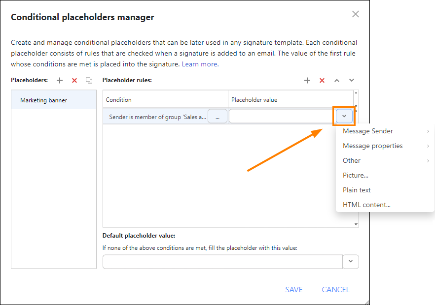 Email signatures - Design your signature - Conditional placeholders | CodeTwo Email Signatures ...