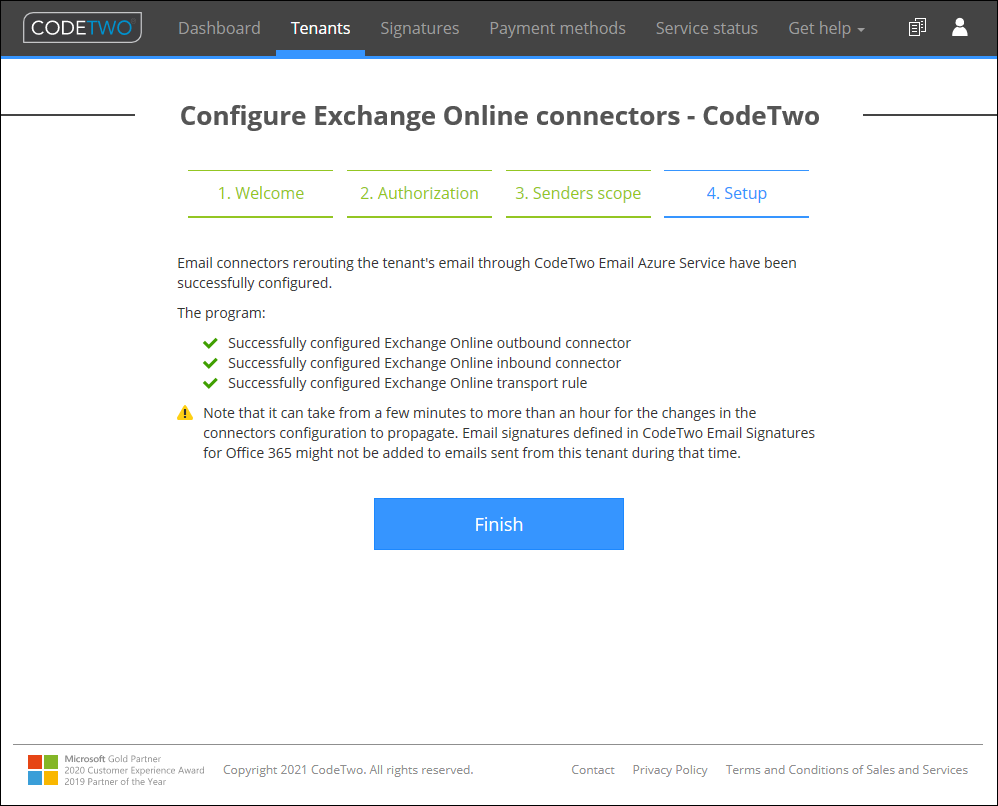 Get started - Configure Exchange Online connectors | CodeTwo Email ...