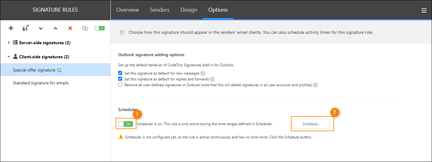 Examples of use - Add signatures according to a schedule | CodeTwo ...