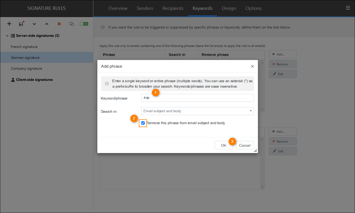 Examples of use - Add multiple-language signatures | CodeTwo Email ...