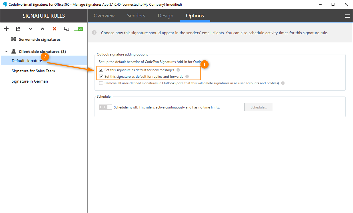 Examples of use - Use different signatures for different recipients ...