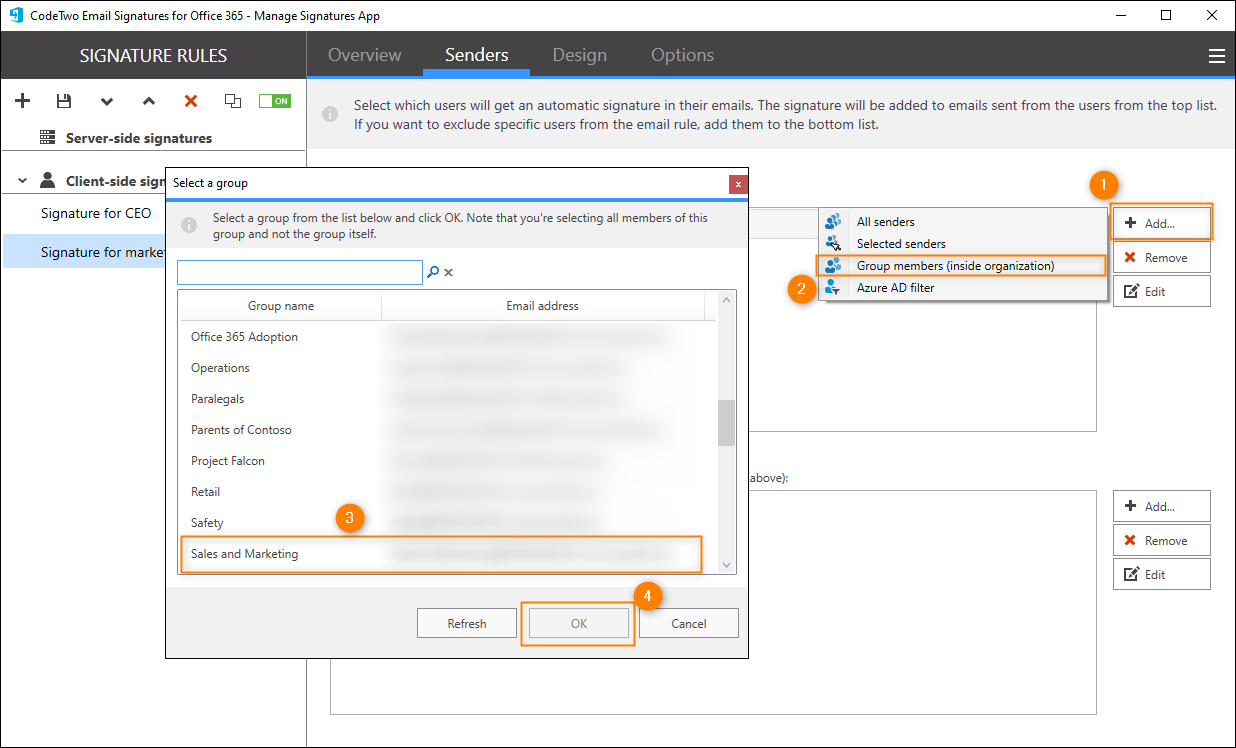 Examples of use - Use different signatures for different senders ...