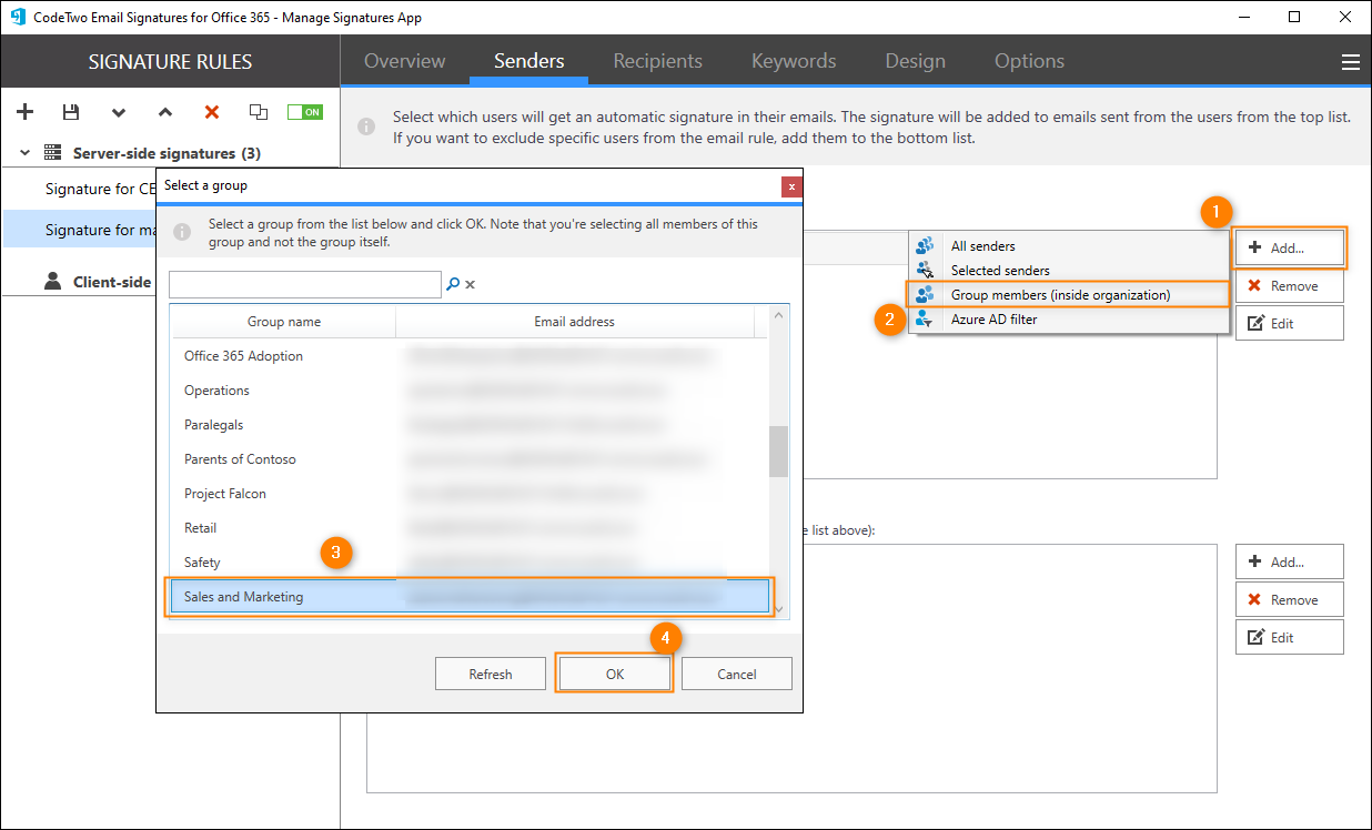 Examples of use - Use different signatures for different senders ...