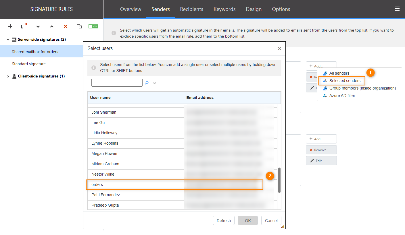 Examples of use - Use signatures with shared mailboxes | CodeTwo Email Signatures for Office 365 ...