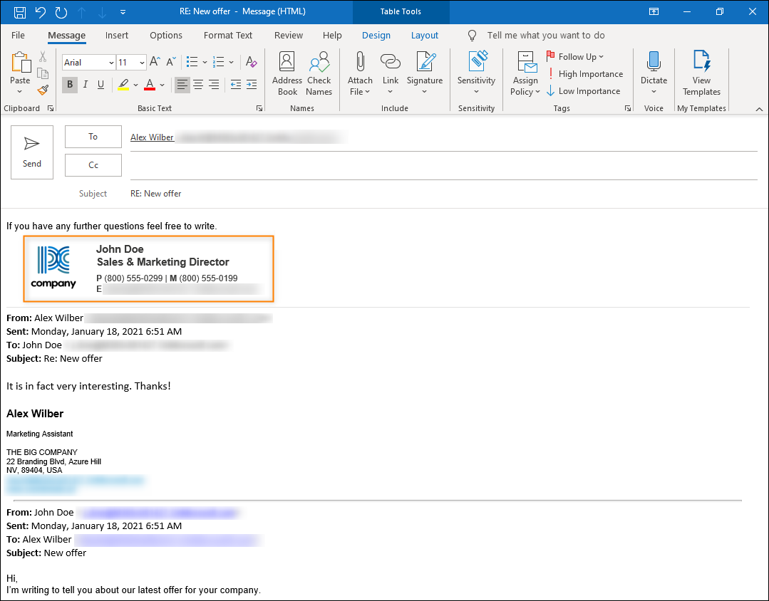 Examples of use - Add signatures directly under replies/forwards | CodeTwo Email Signatures for ...