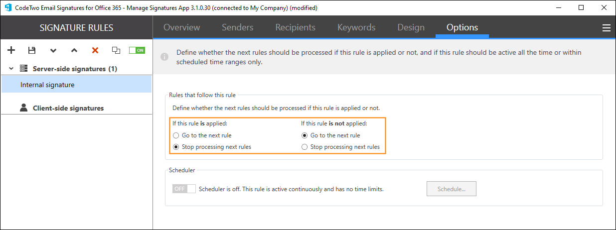 Examples of use - Add different signatures to internal and external emails | CodeTwo Email ...