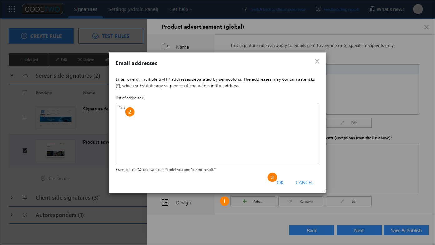 Email signatures - Set up conditions and exceptions | CodeTwo Email ...