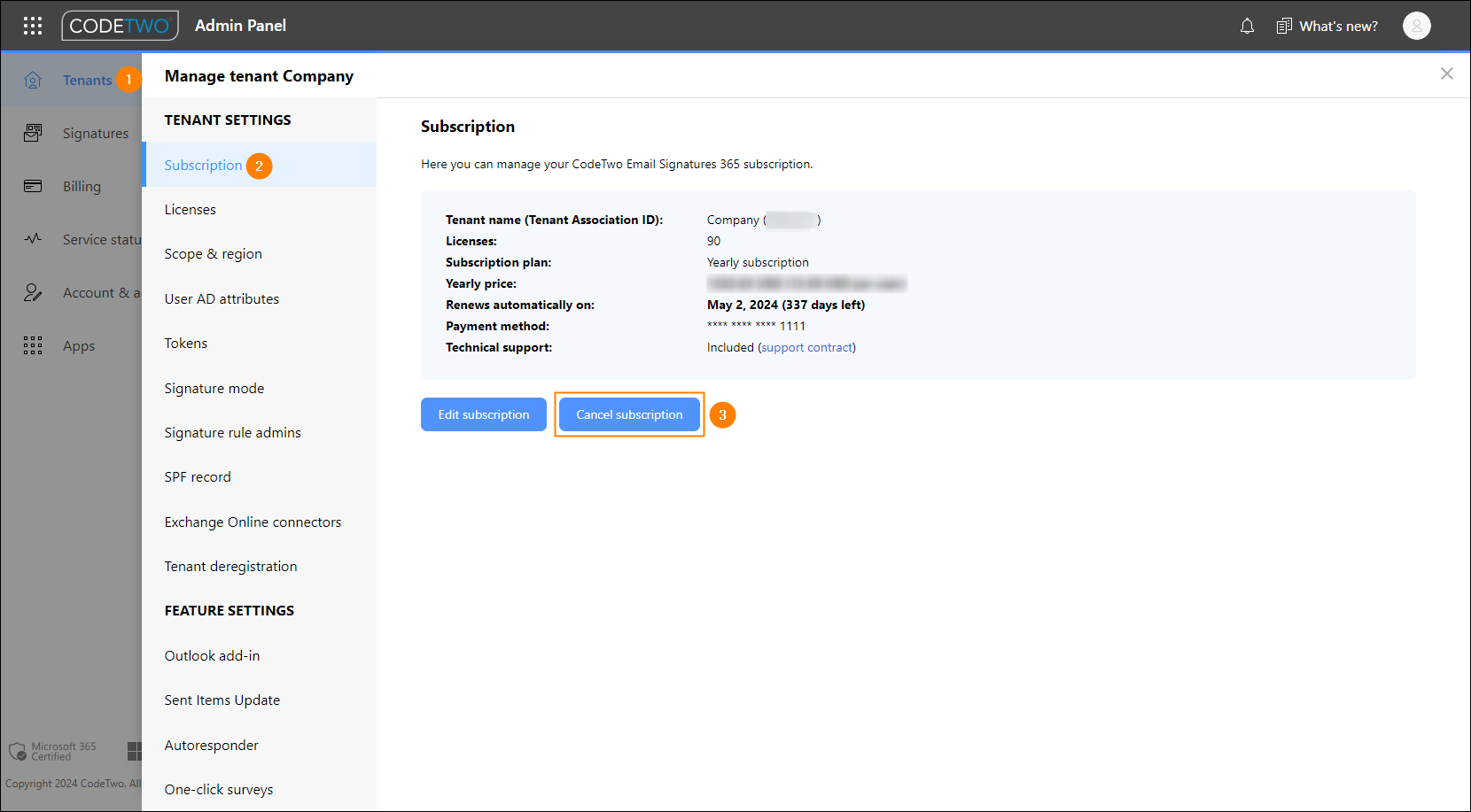 Licensing | CodeTwo Email Signatures 365 User's manual