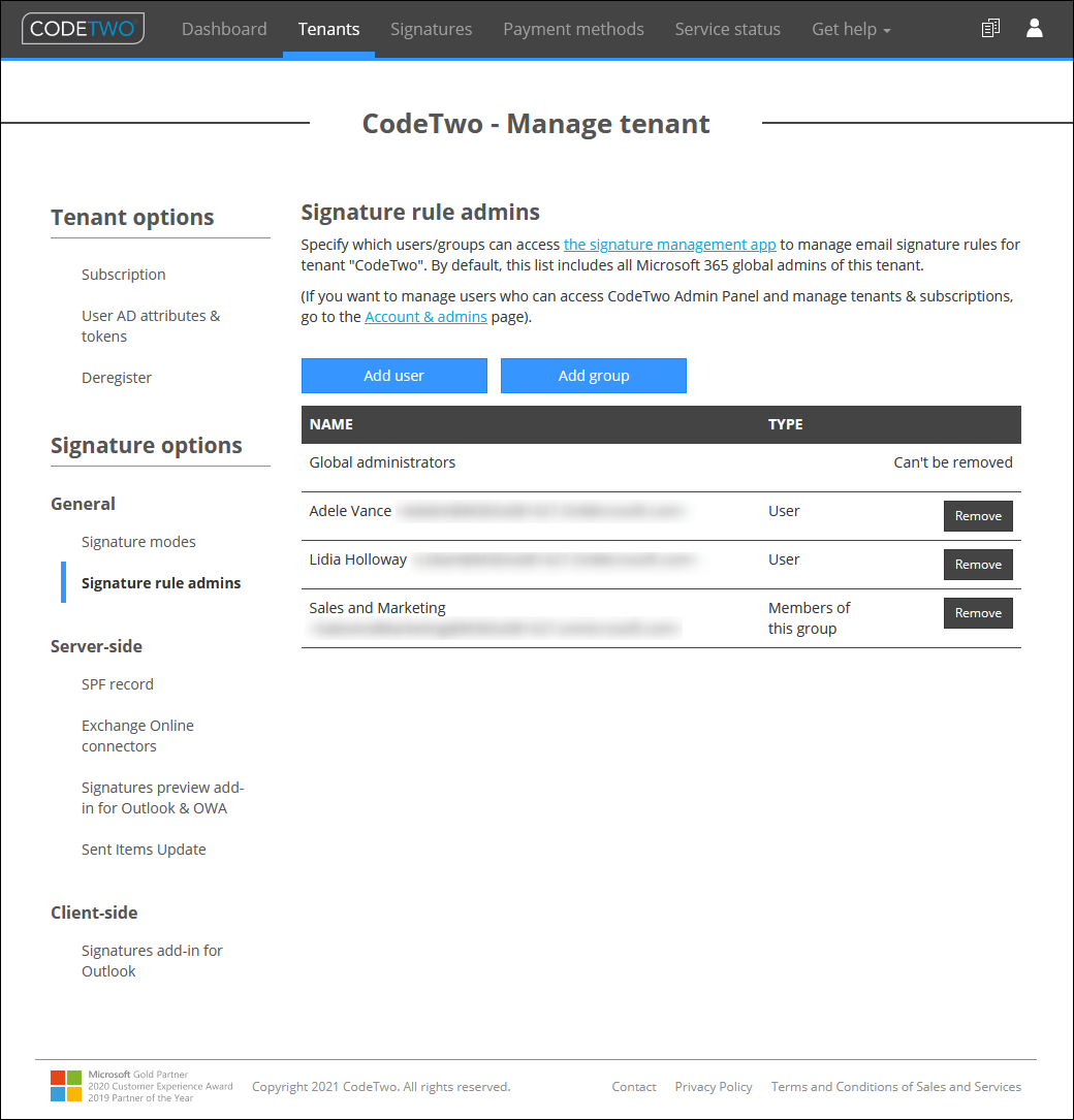 Get started - Access signature management app | CodeTwo Email ...