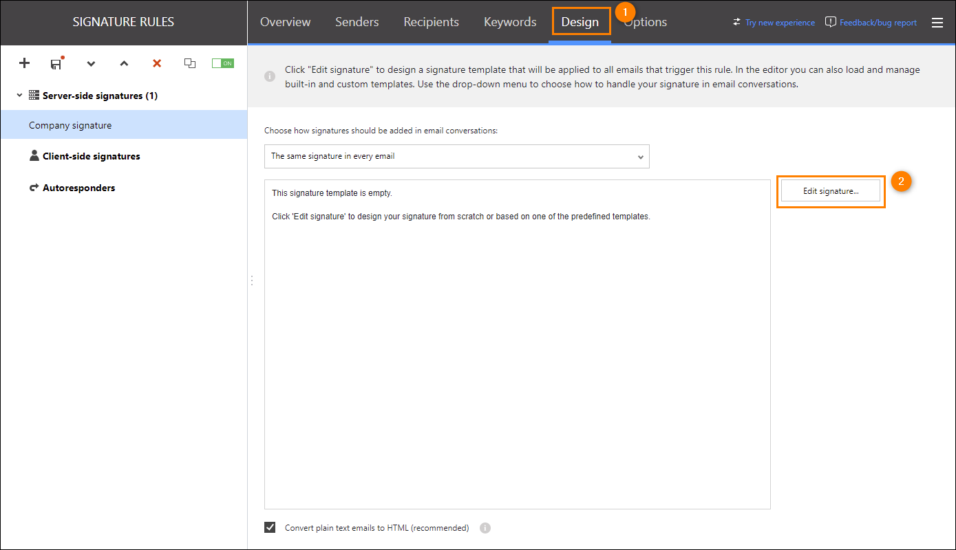 Manage signatures - Design your signature - Create a signature template from scratch | CodeTwo ...