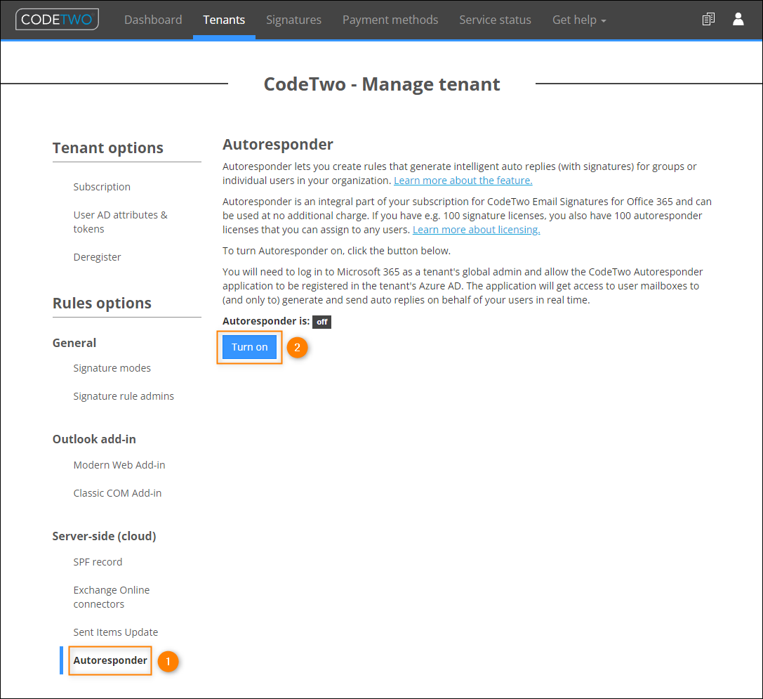 Manage automatic replies - Autoresponder overview | CodeTwo Email ...