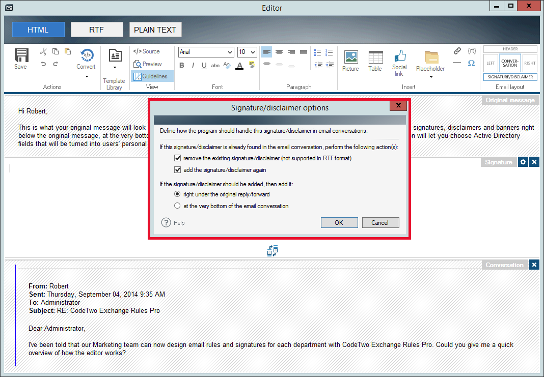 Quick guide to creating rules | CodeTwo Exchange Rules Pro User's manual