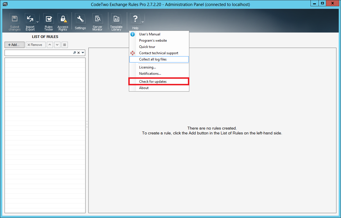 How to fix problems with importing CodeTwo Exchange Rules settings