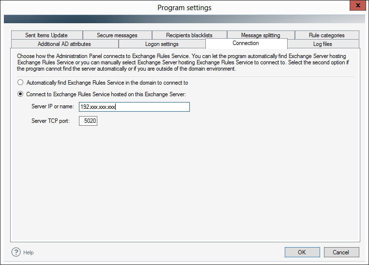 Settings and advanced features - Connecting to Exchange Rules Pro Service | CodeTwo Exchange ...