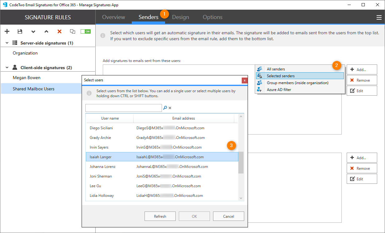 How to add signatures to Office 365 shared or resource mailboxes